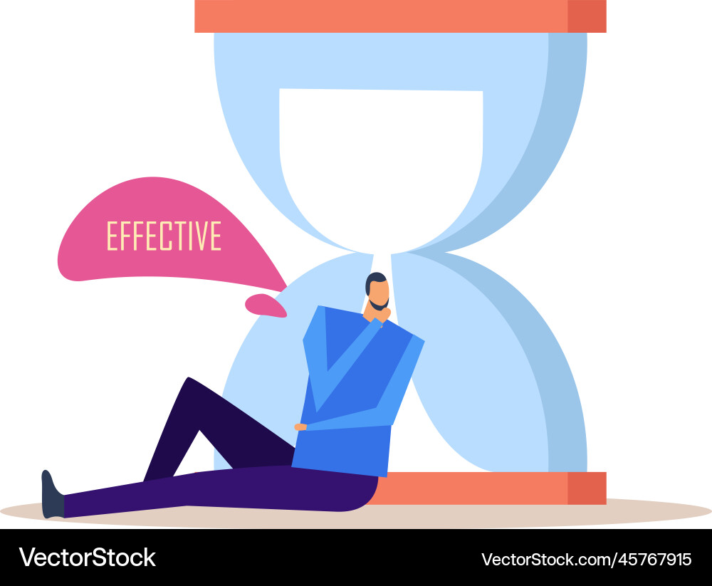 Effective time management composition Royalty Free Vector
