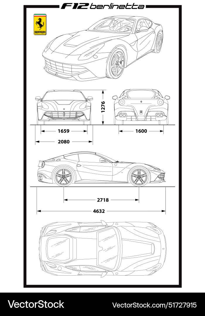 Ferrari f12 berlinetta Royalty Free Vector Image