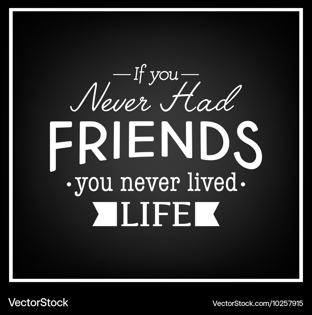 Friendship quote typographical background Vector Image