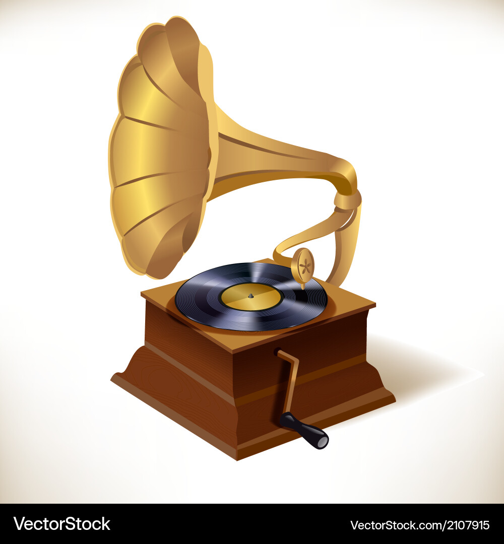 Gramophone print template Royalty Free Vector Image