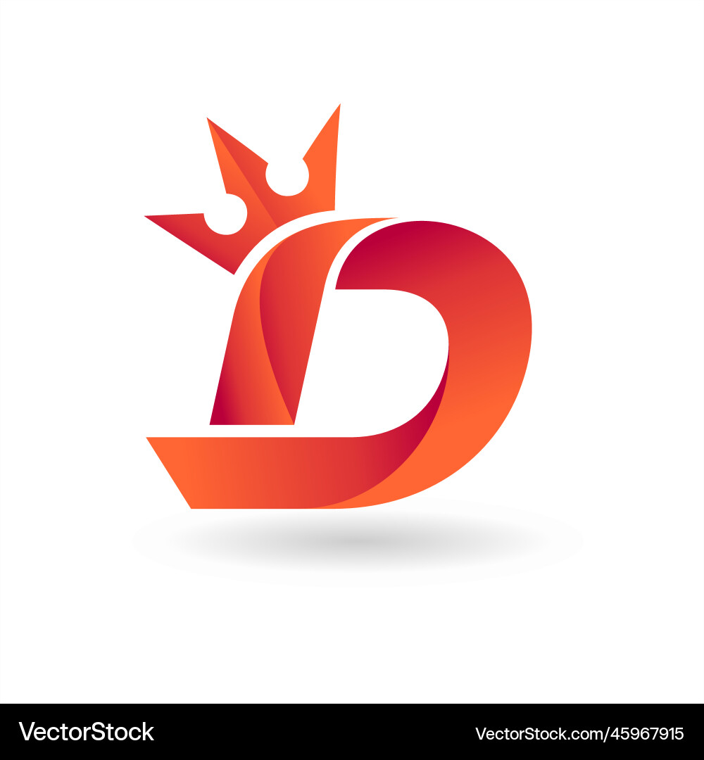 Letter d logo with crown concept Royalty Free Vector Image