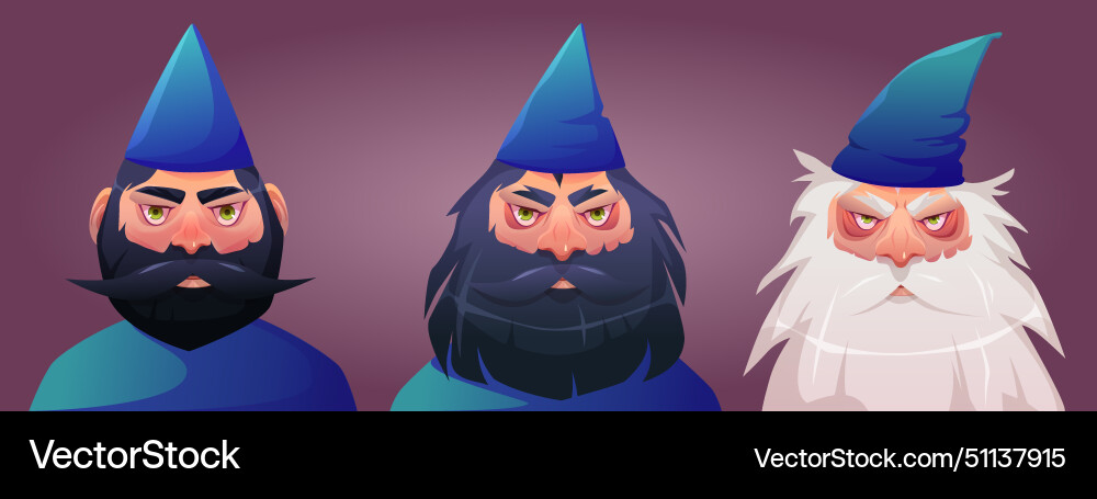 Male wizard portrait - sorcerer face aging process
