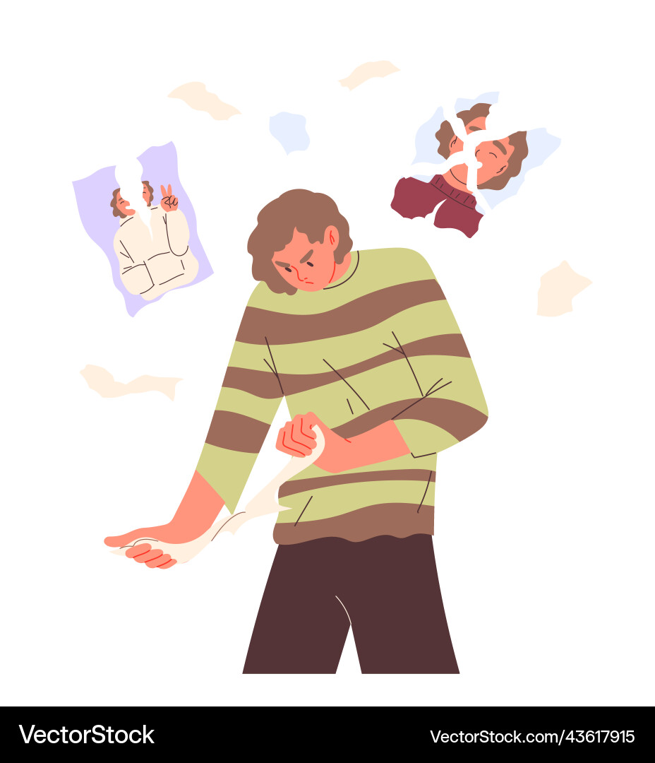 Man Expressing Dysmorphophobia Anger Royalty Free Vector