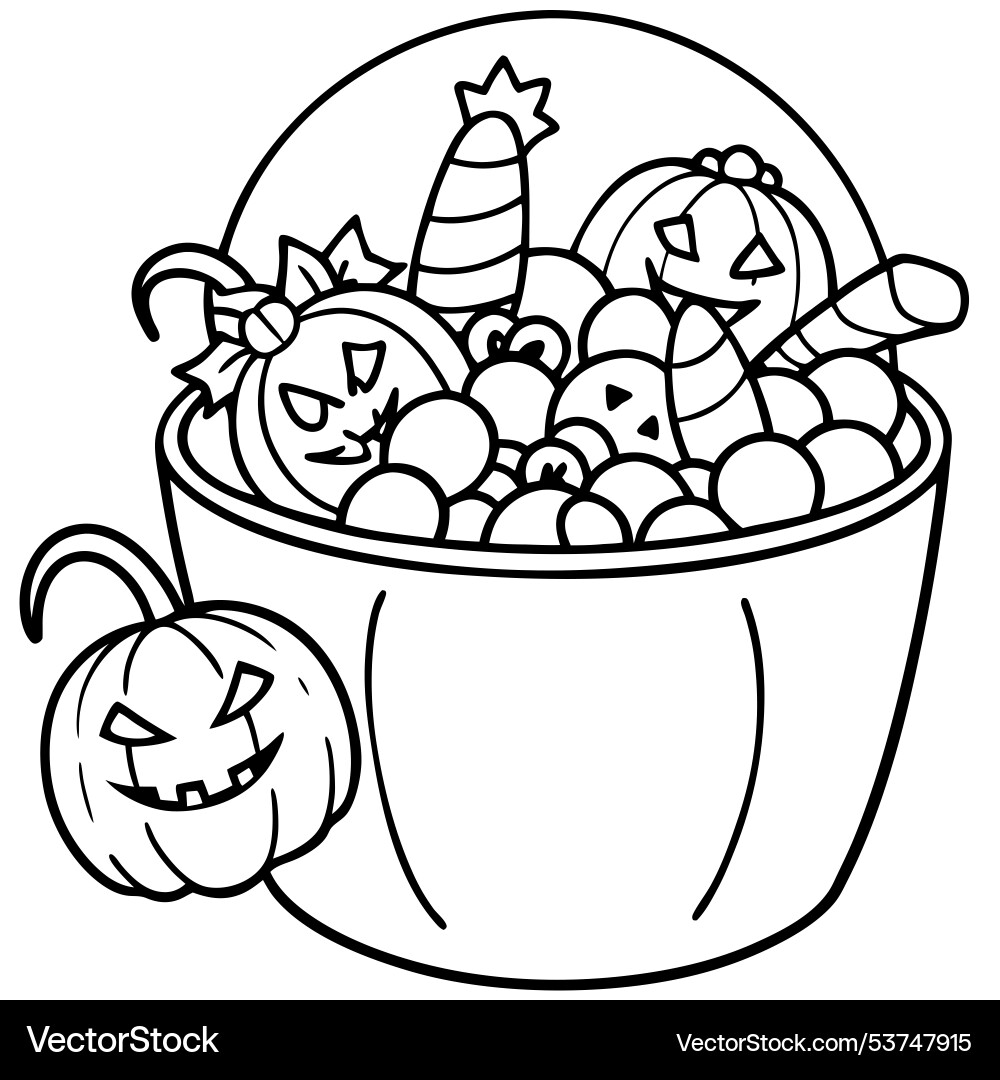 Overflowing with sugary delights candy bucket Vector Image