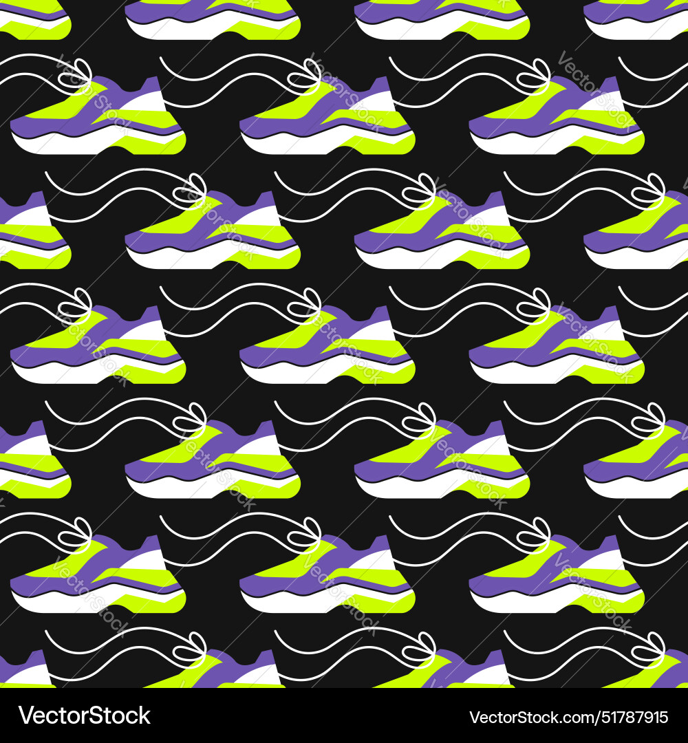 Seamless pattern with sneakers and dumbbell Vector Image