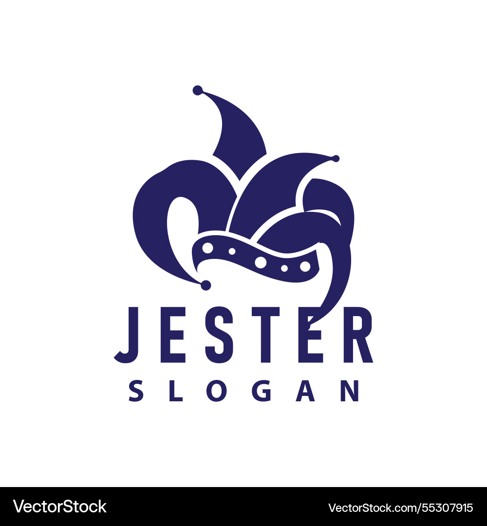 Simple template jester hat logo minimalist joker Vector Image