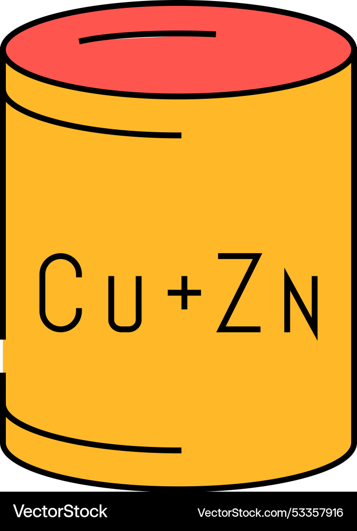 Brass metal copper icon color Royalty Free Vector Image