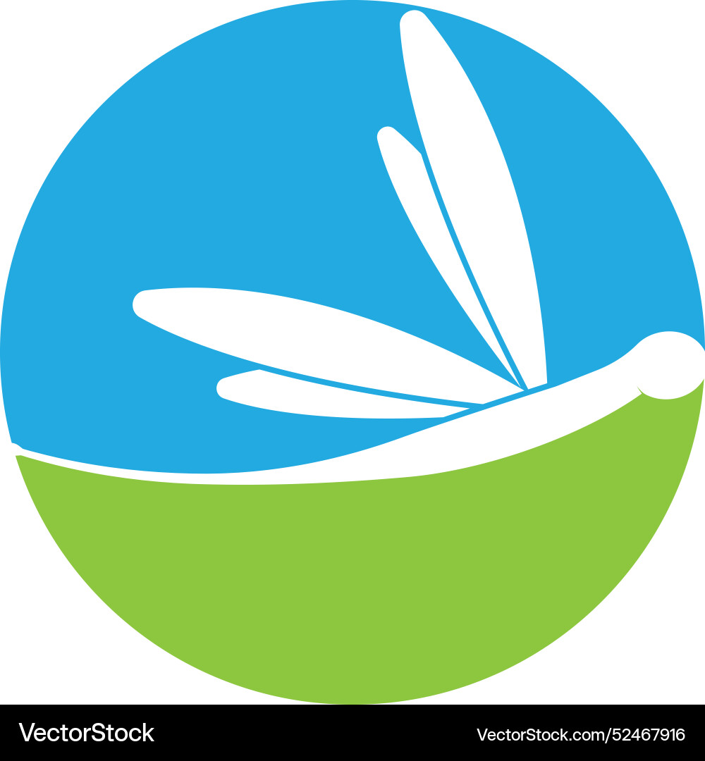 Dragonfly logo icon template Royalty Free Vector Image