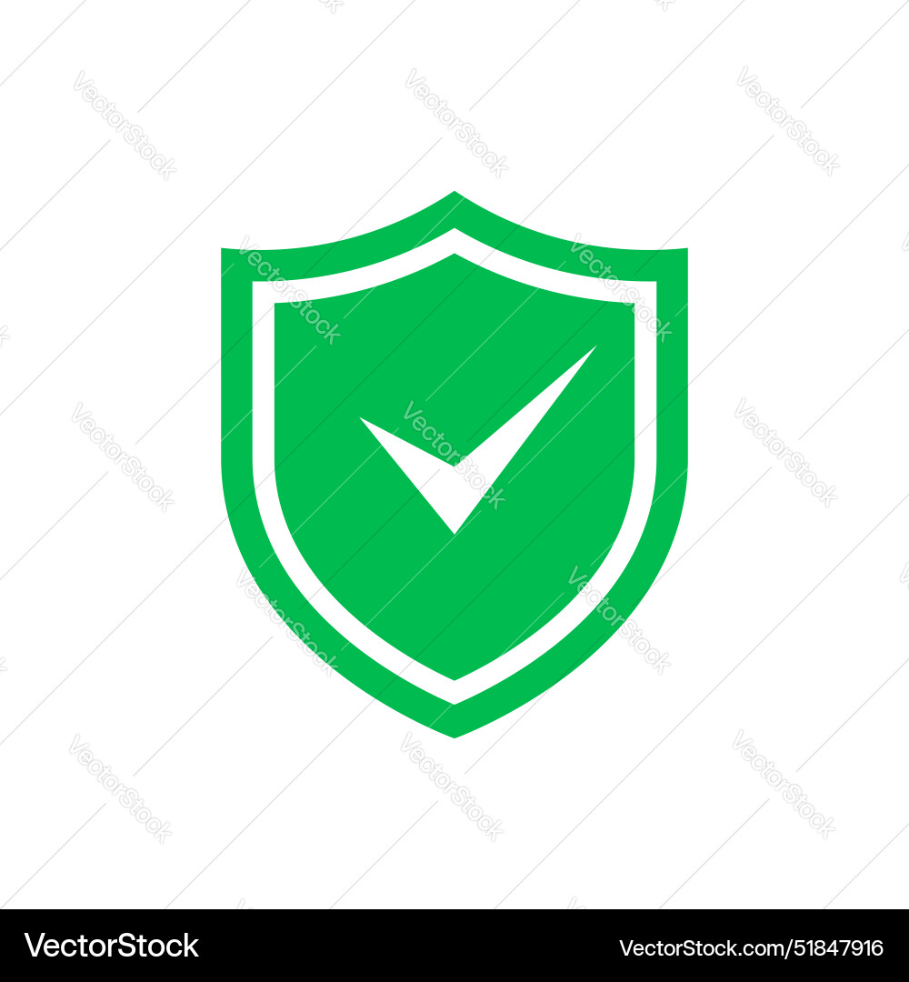 Green shield check mark icon Royalty Free Vector Image