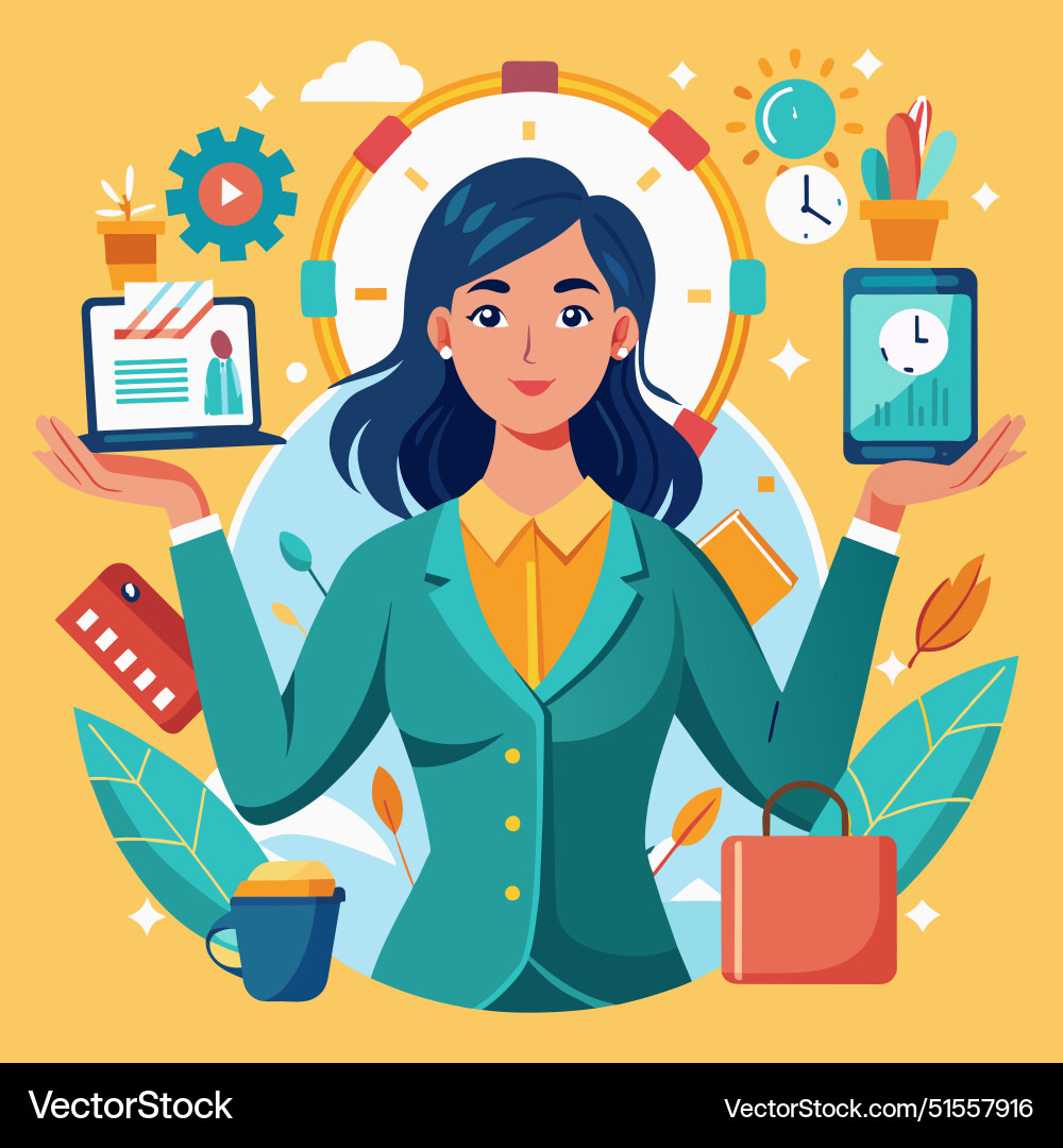 Multitasking or manage project task work Vector Image