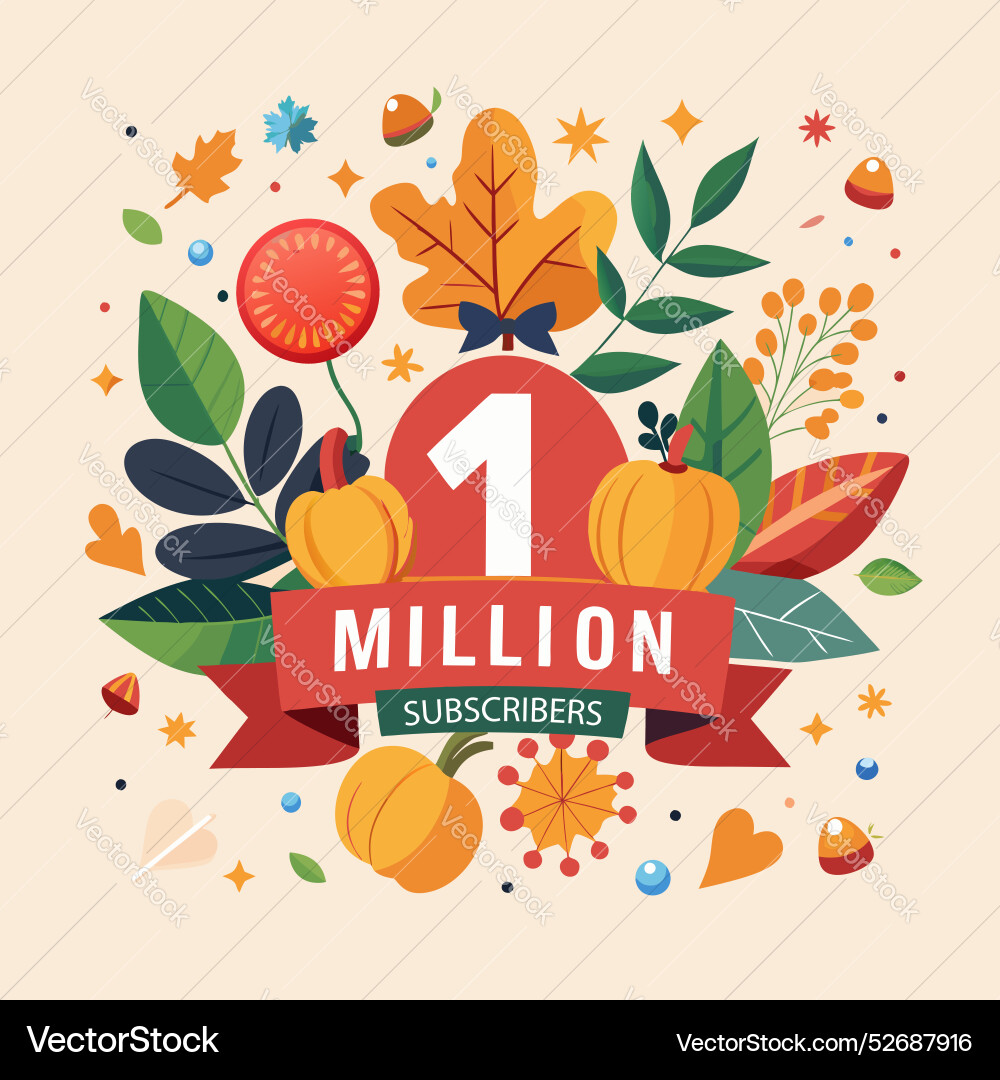 One million subscriber text design template 1 Vector Image