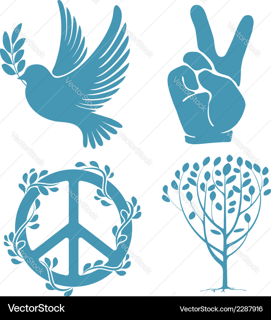 Peace set Royalty Free Vector Image - VectorStock
