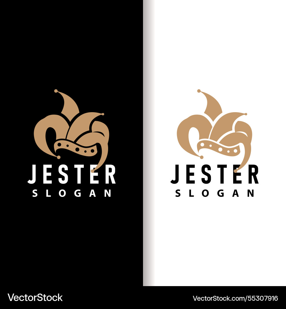 Simple template jester hat logo minimalist joker Vector Image