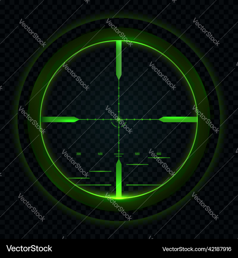 Sniper scope night vision sight view crosshair Vector Image