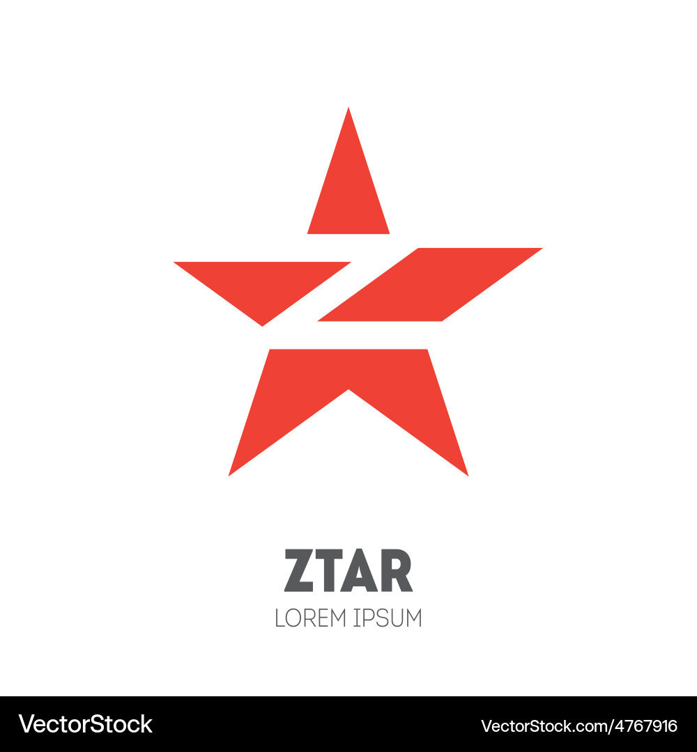 Star - logo template sliced with letter z Vector Image