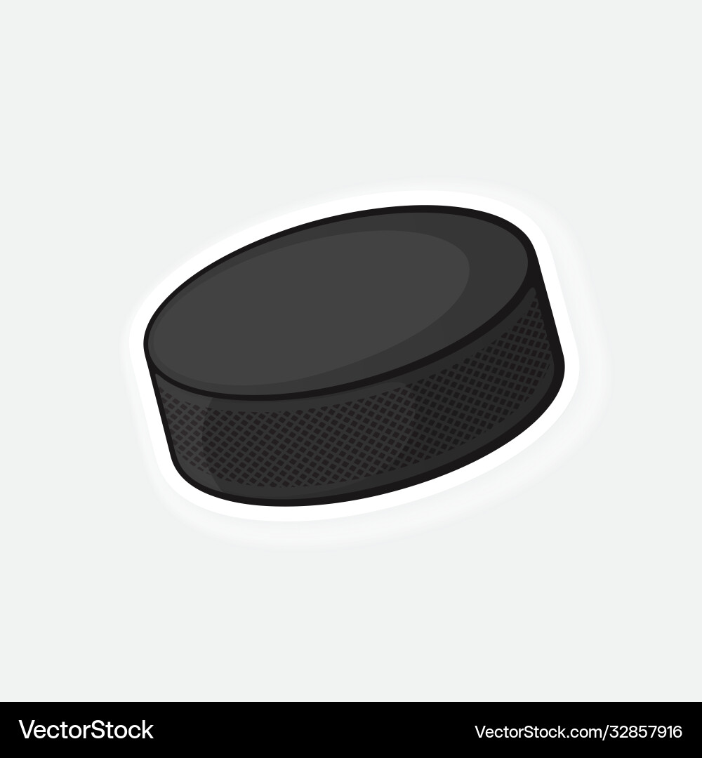 Sticker hockey puck Royalty Free Vector Image - VectorStock