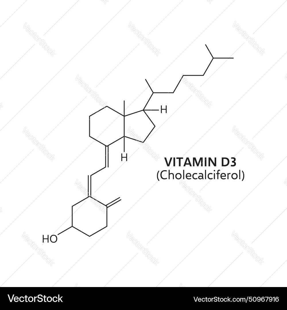 Vitamin D3 Or Cholecalciferol Molecular Structure Vector Image