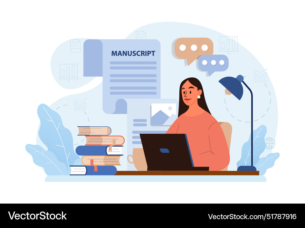 Writing a manuscript author book Royalty Free Vector Image