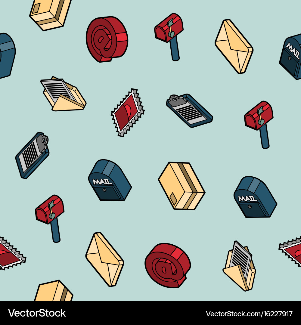 Delivery flat outline isometric pattern Royalty Free Vector