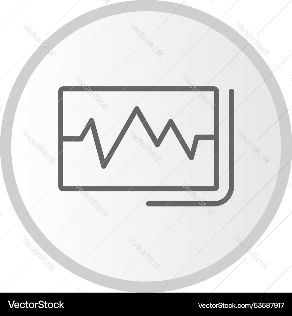 Ecg reading line circle grey icon Royalty Free Vector Image