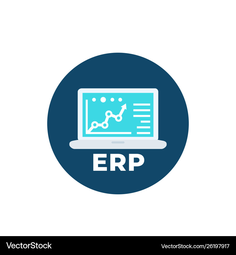 Erp system software icon Royalty Free Vector Image
