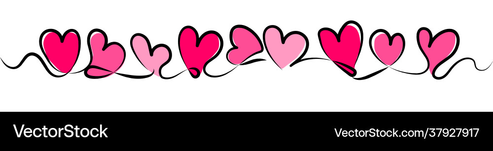 Hearts banner header Royalty Free Vector Image