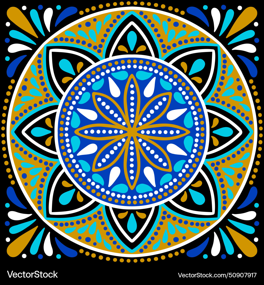 Moroccan ceramic tile pattern mediterranean Vector Image