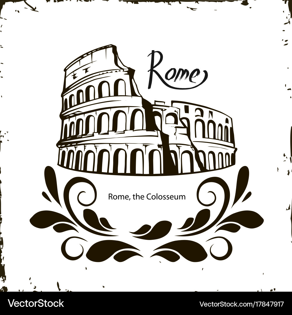 Rome the colosseum Royalty Free Vector Image - VectorStock