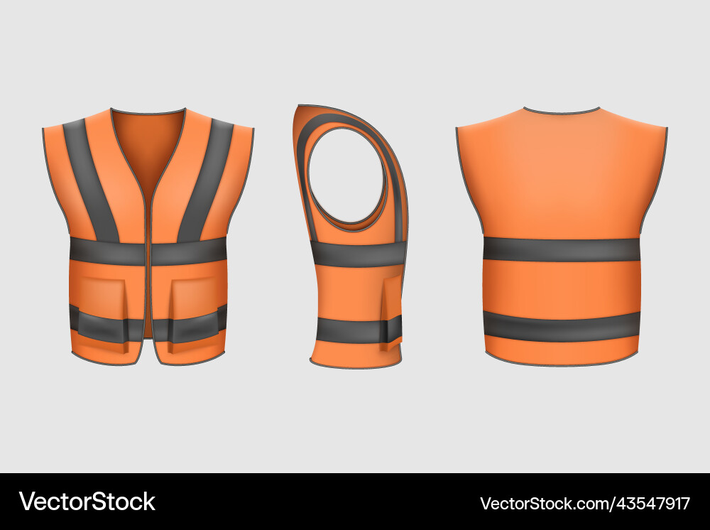 Safety vest builder protection clothes orange Vector Image