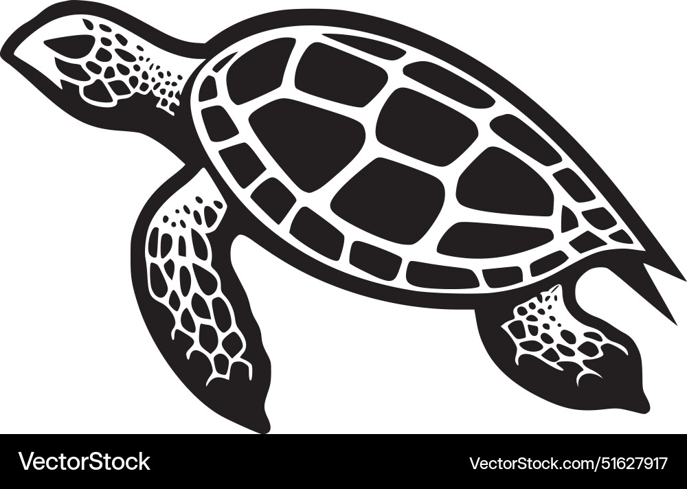 Turtle - minimalist and simple silhouette Vector Image