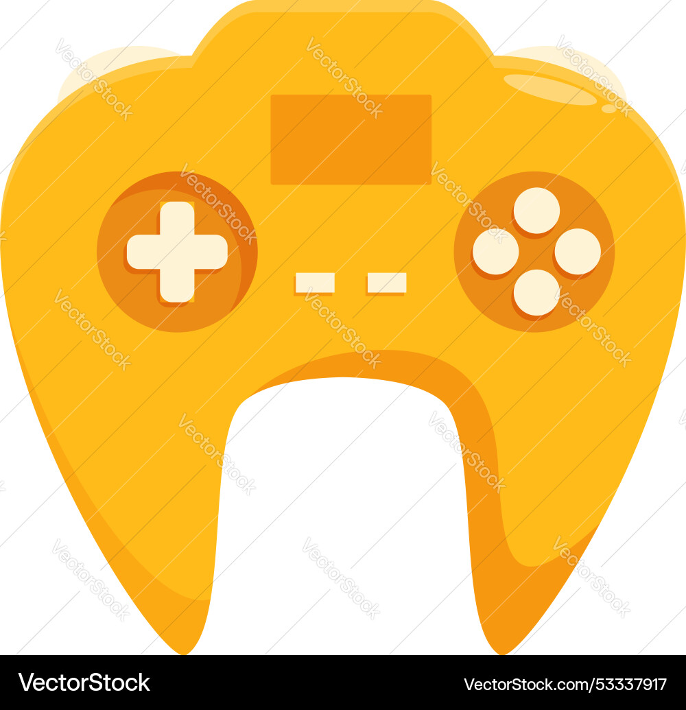 Yellow game controller providing entertainment Vector Image