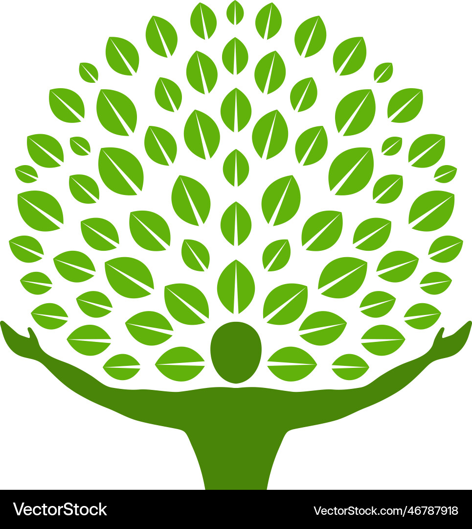 Abstract human tree logo Royalty Free Vector Image