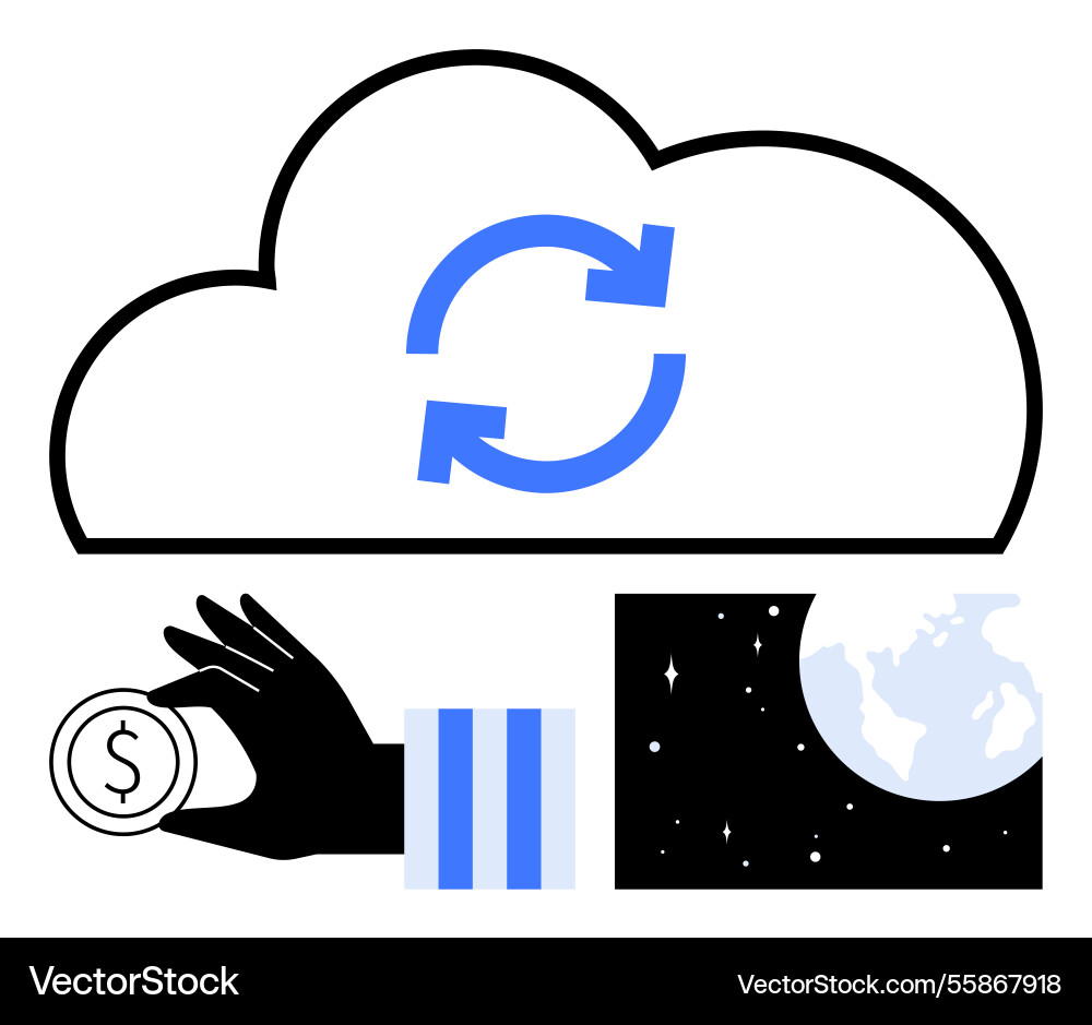 Cloud Computing Global Economy Royalty Free Vector Image