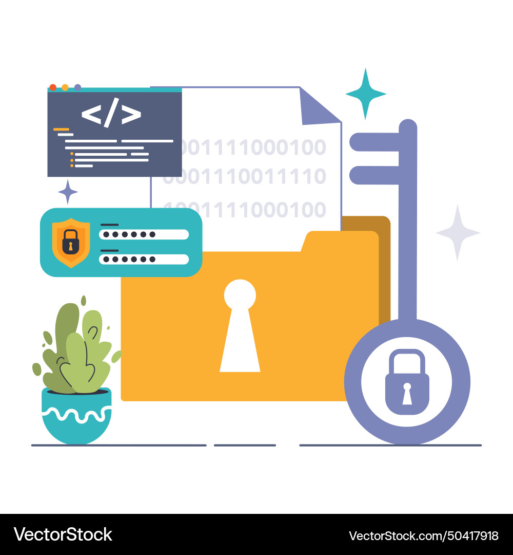 Data encryption personal information internet Vector Image