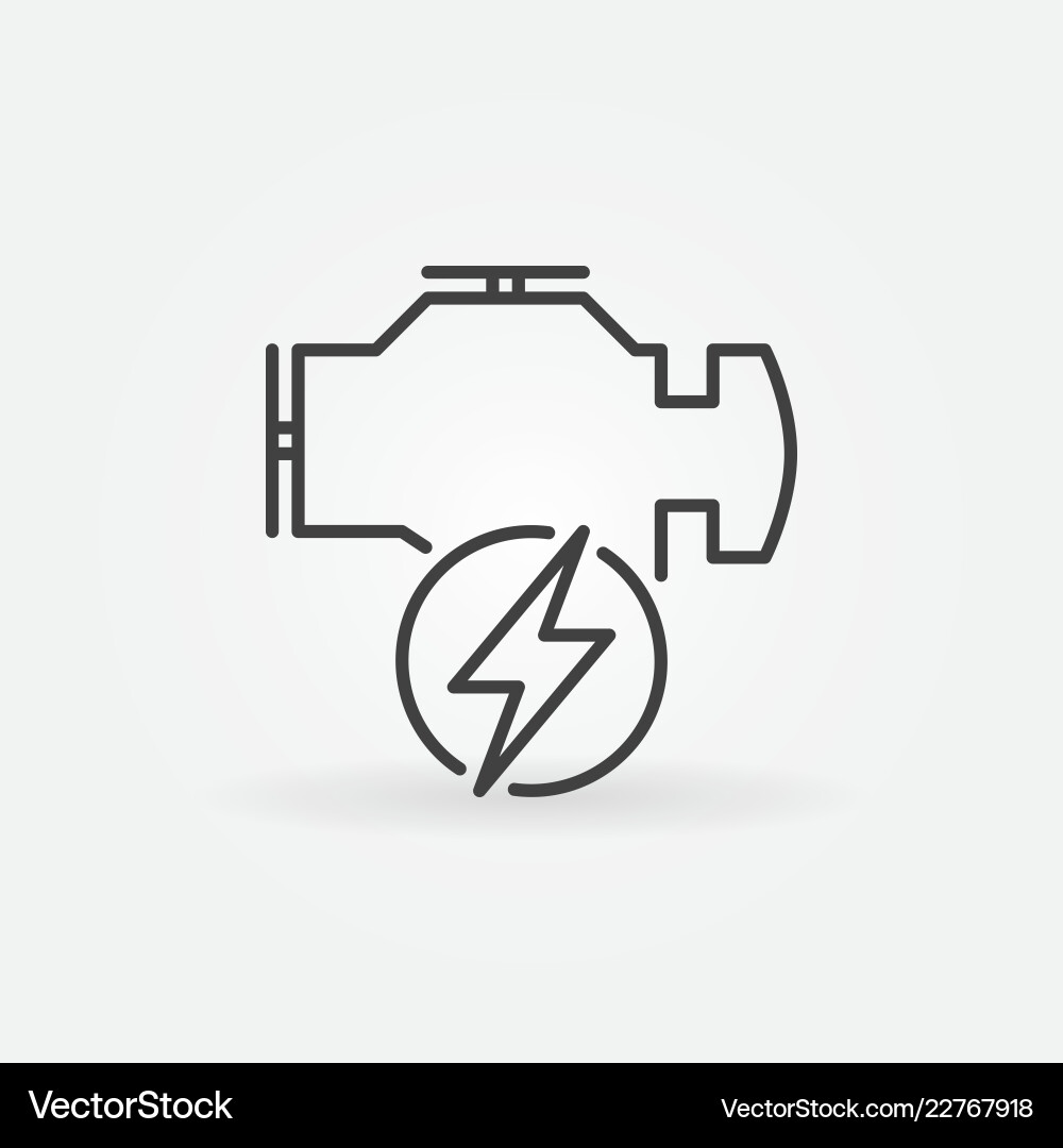 Electric car engine thin line icon Royalty Free Vector Image