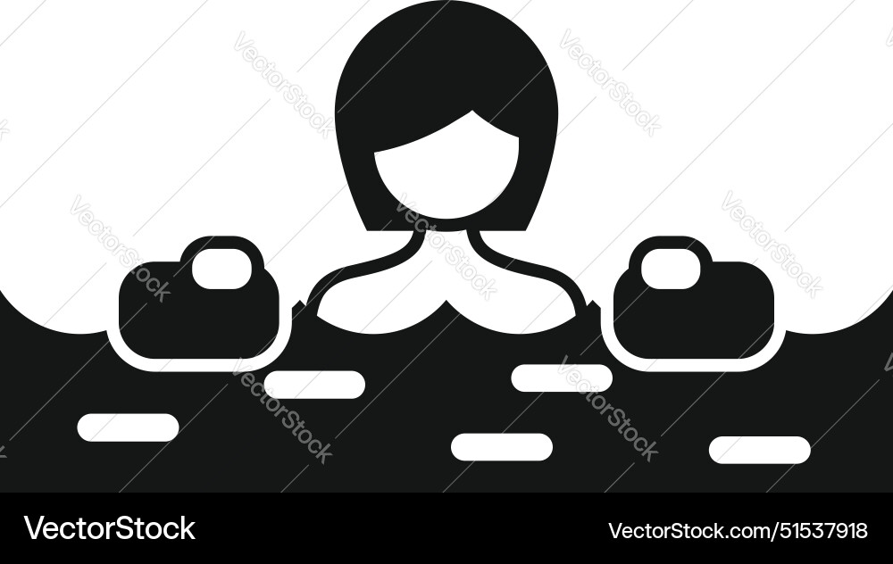 Icon of female customer service representative Vector Image