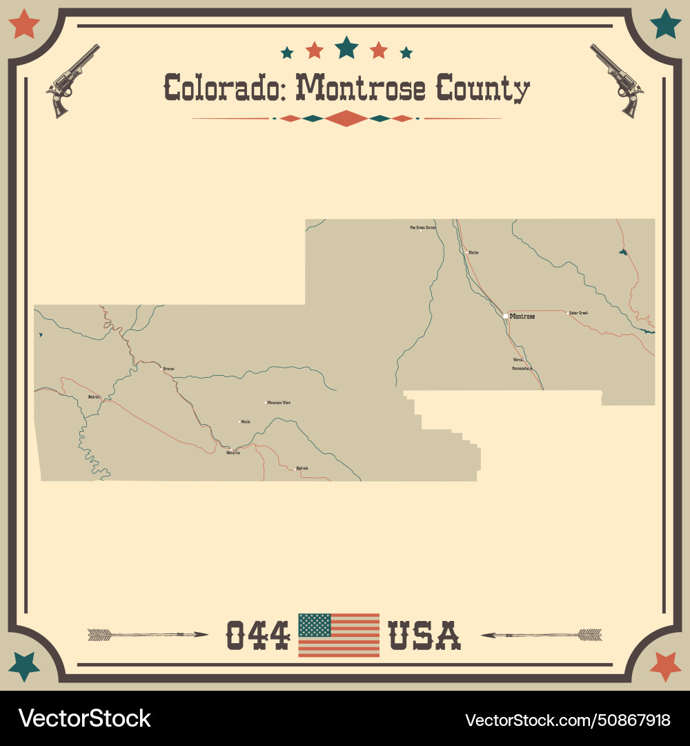 Large and accurate map of montrose county Vector Image