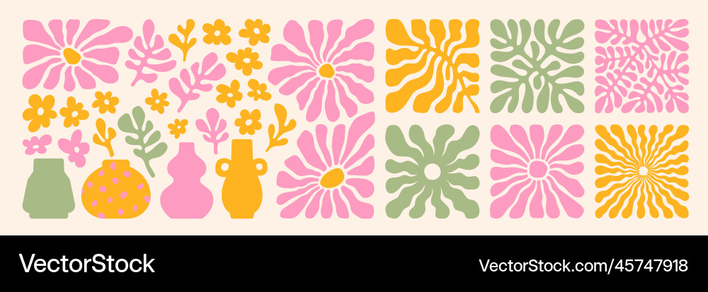 Matisse curves aestethic groovy abstract flower Vector Image