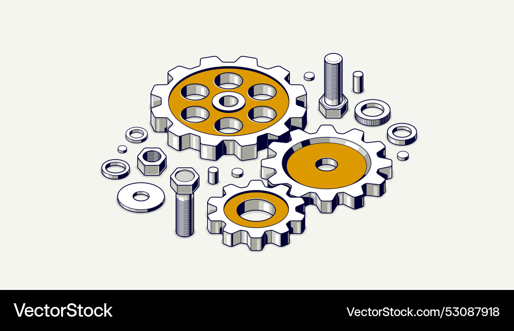 Mechanical engineering concept gears and cogs Vector Image