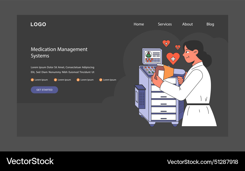 Medication management systems concept flat Vector Image