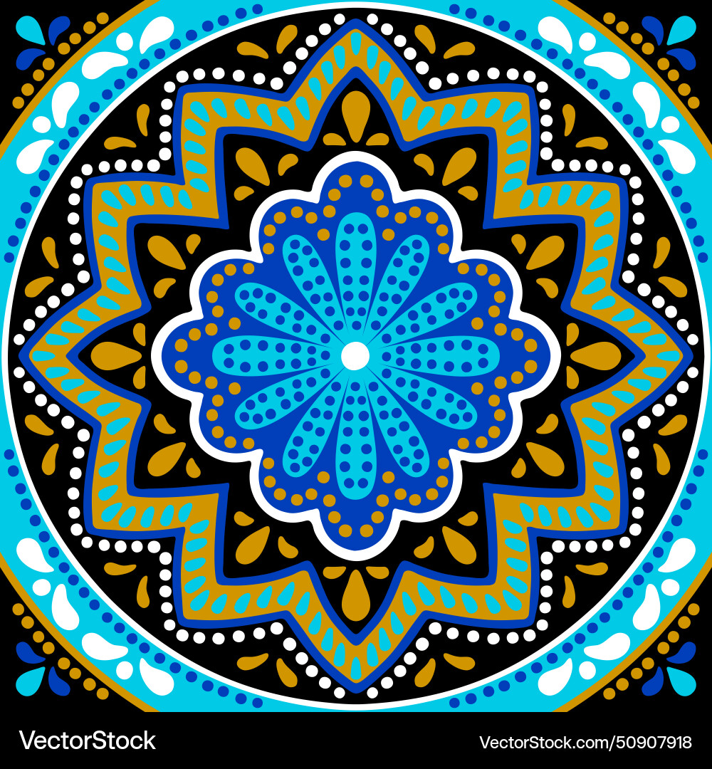 Moroccan ceramic tile pattern mediterranean Vector Image