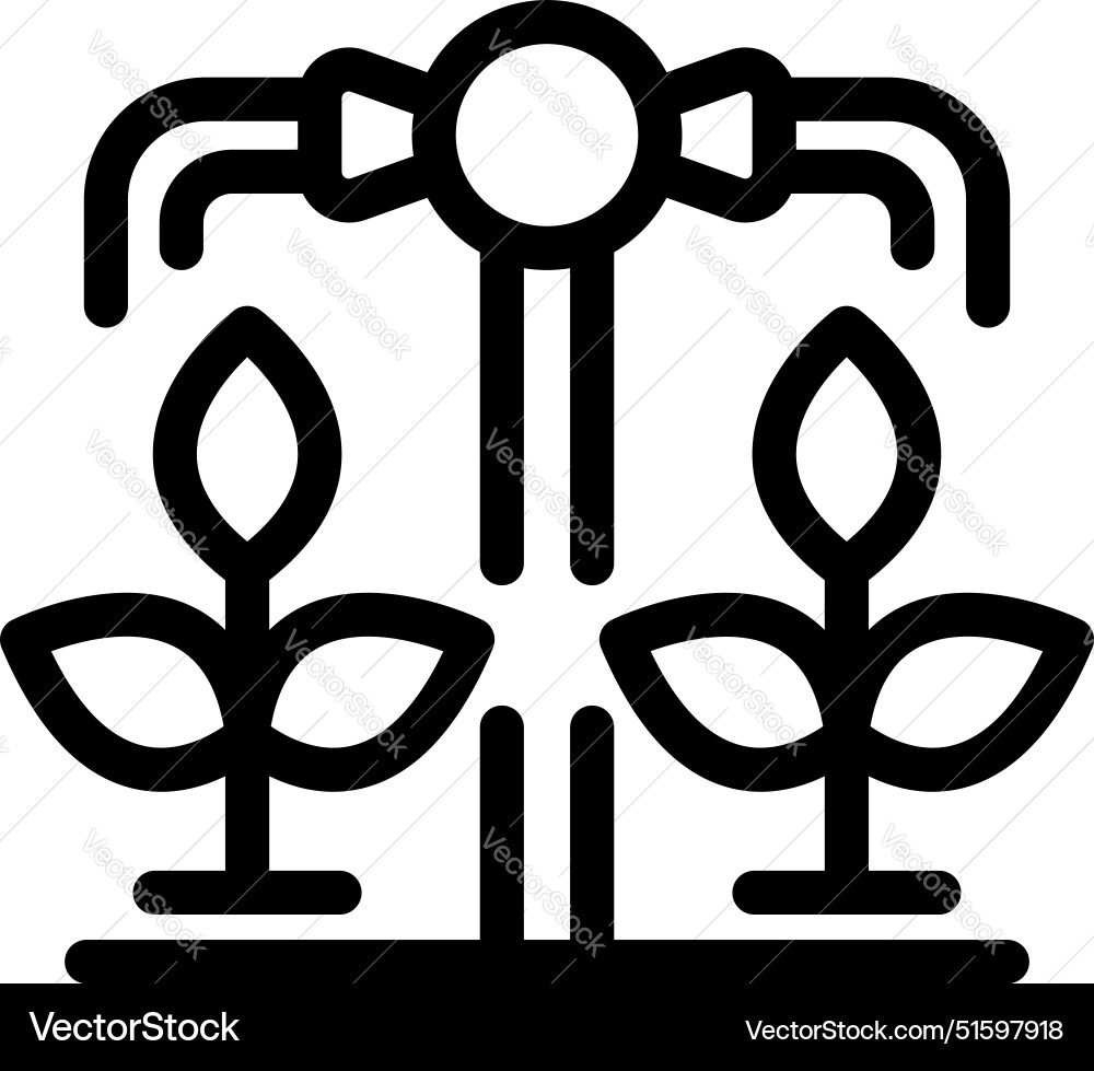 Smart farm drip irrigation system watering crops Vector Image