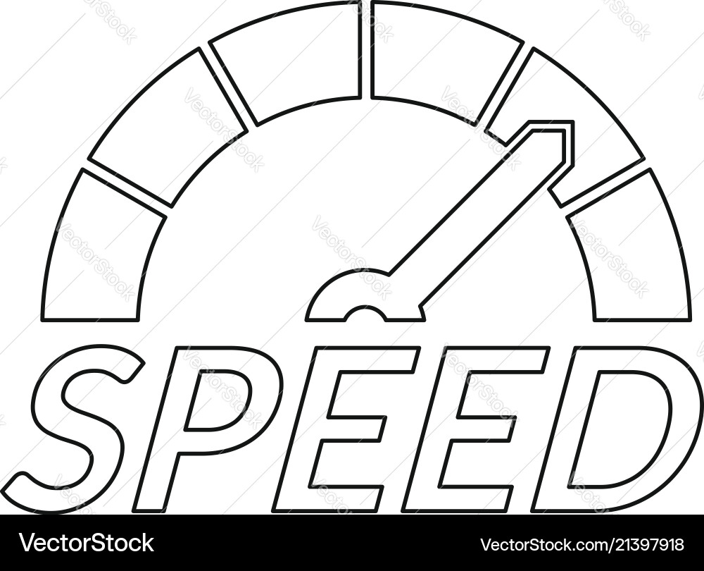 Speedometer design logo outline style Royalty Free Vector
