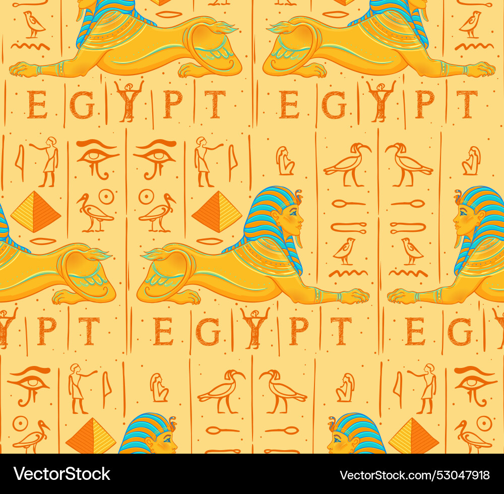 Sphinx egyptian mythical creature with head Vector Image