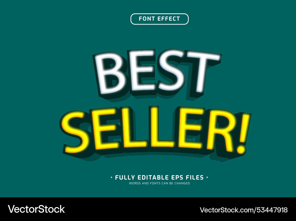 Text effect best seller editable style Royalty Free Vector