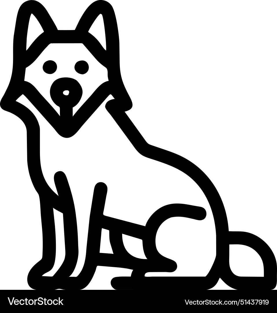 Alsatian dog black icon Royalty Free Vector Image