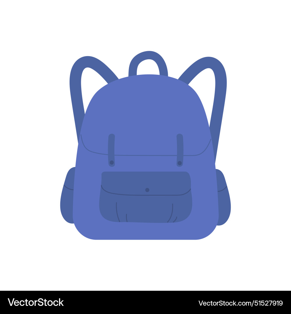 Blue school backpack bag with pockets for books Vector Image
