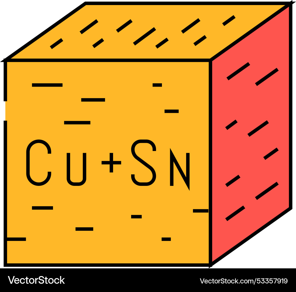 Bronze metal copper icon color Royalty Free Vector Image