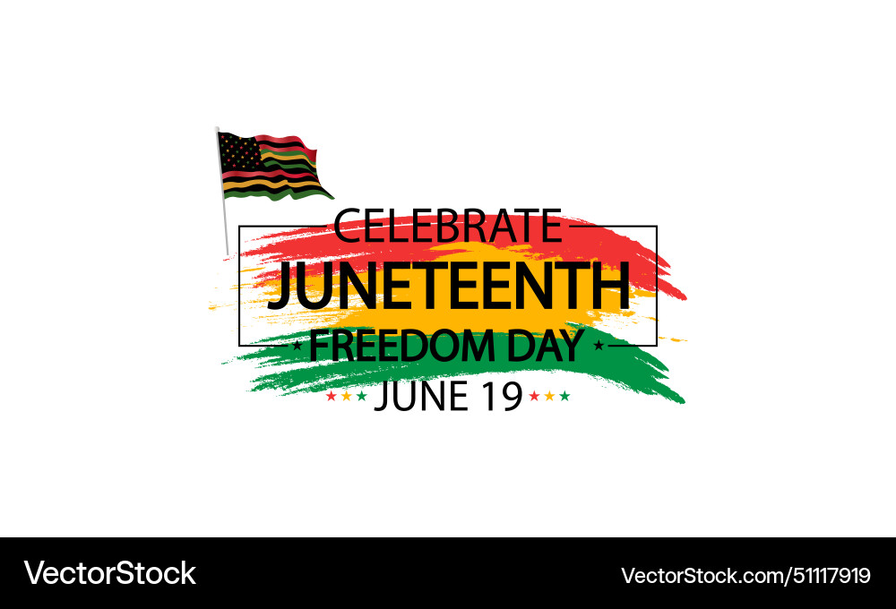 Honoring juneteenth beautiful text design Vector Image