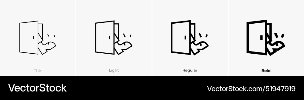 Kick off icon thin light regular and bold style Vector Image